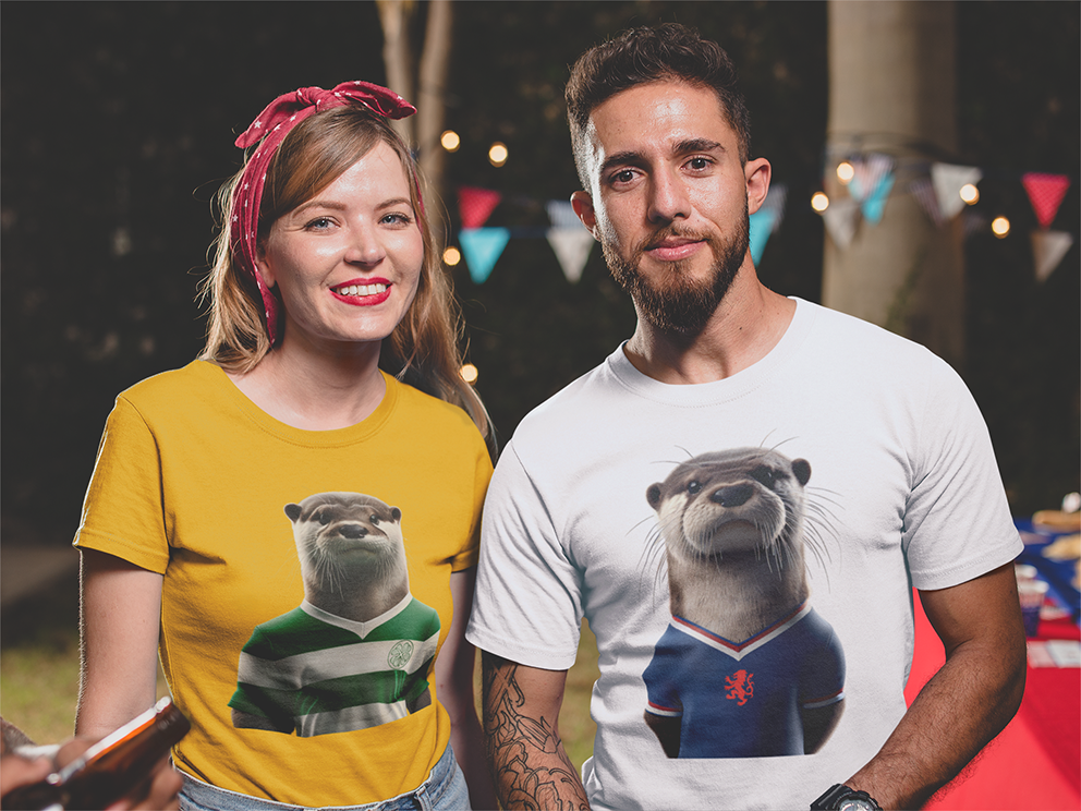 Unisex Otter Themed Scottish T-shirts – Tartan Otters